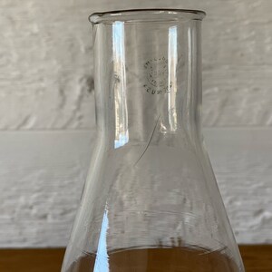 Large Vintage Pyrex Glass Erlenmeyer Flask, Retro Laboratory Glass ...