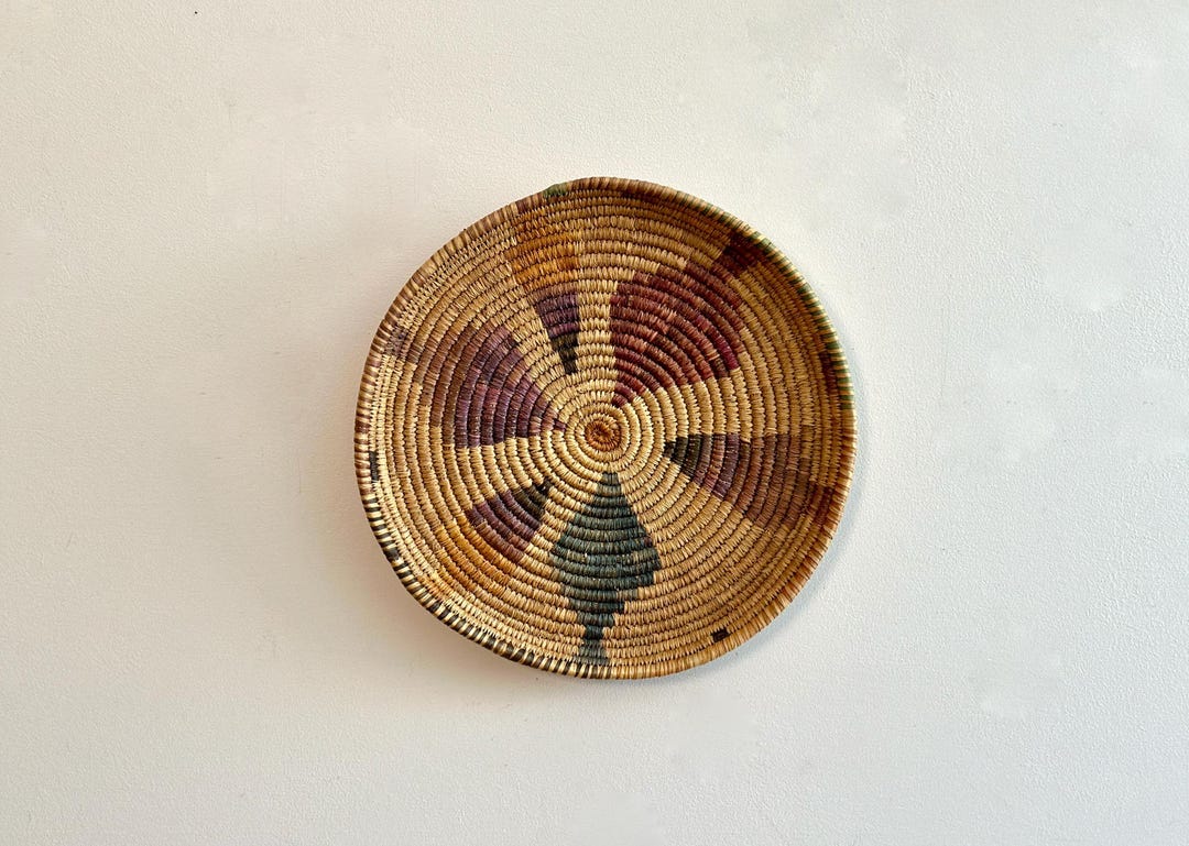Antique Native American Woven Coil Basket Bowl, Hand-made South-western ...