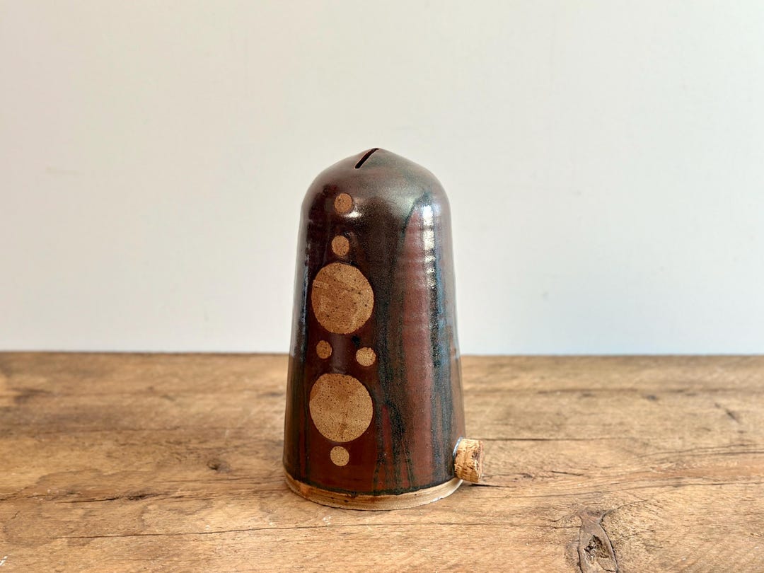 Large and Fabulous Mid-century Hand-made Stoneware Pottery Coin Bank ...