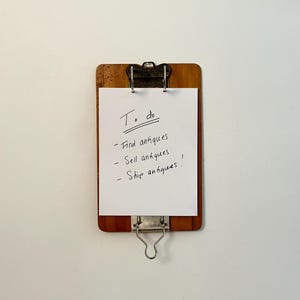 Antique Shannon Two-hole Wooden Hanging Clipboard With Attached Punch ...