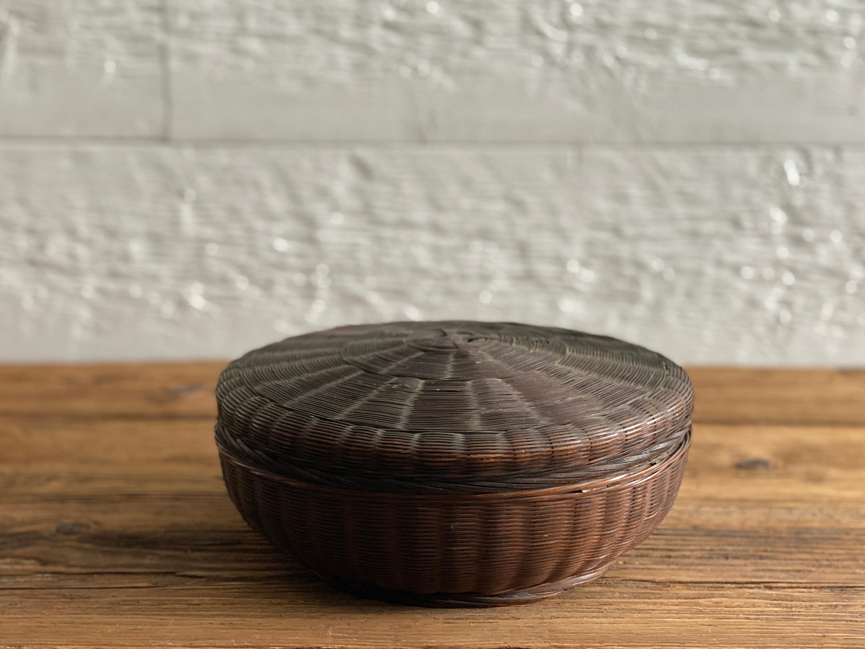 Antique Woven Split Ash Sewing Basket Round Trinket Basket - Etsy