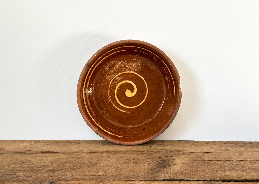 RARE Antique West Sussex Slipware Pottery Bowl With a Swirl Design ...