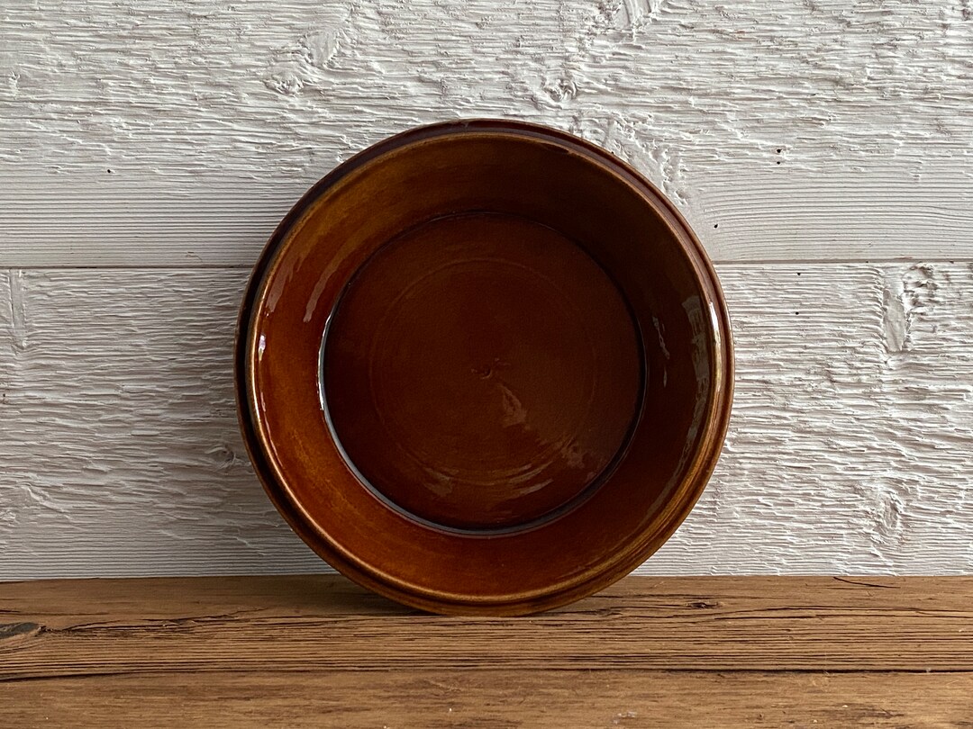 Vintage Ceramic, Stoneware Pie Plate, With Brown Glazing - Etsy