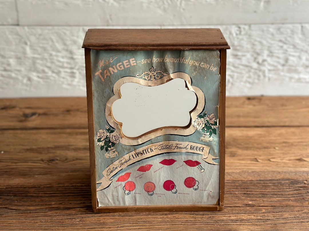 RARE Original Tangee Lipstick Wood Counter Store Display With Mirror ...