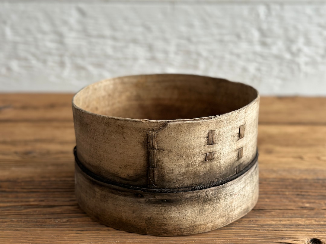 Antique Round Bent Wood Grain Sifter, Flour Sieve, With Very Fine Mesh ...