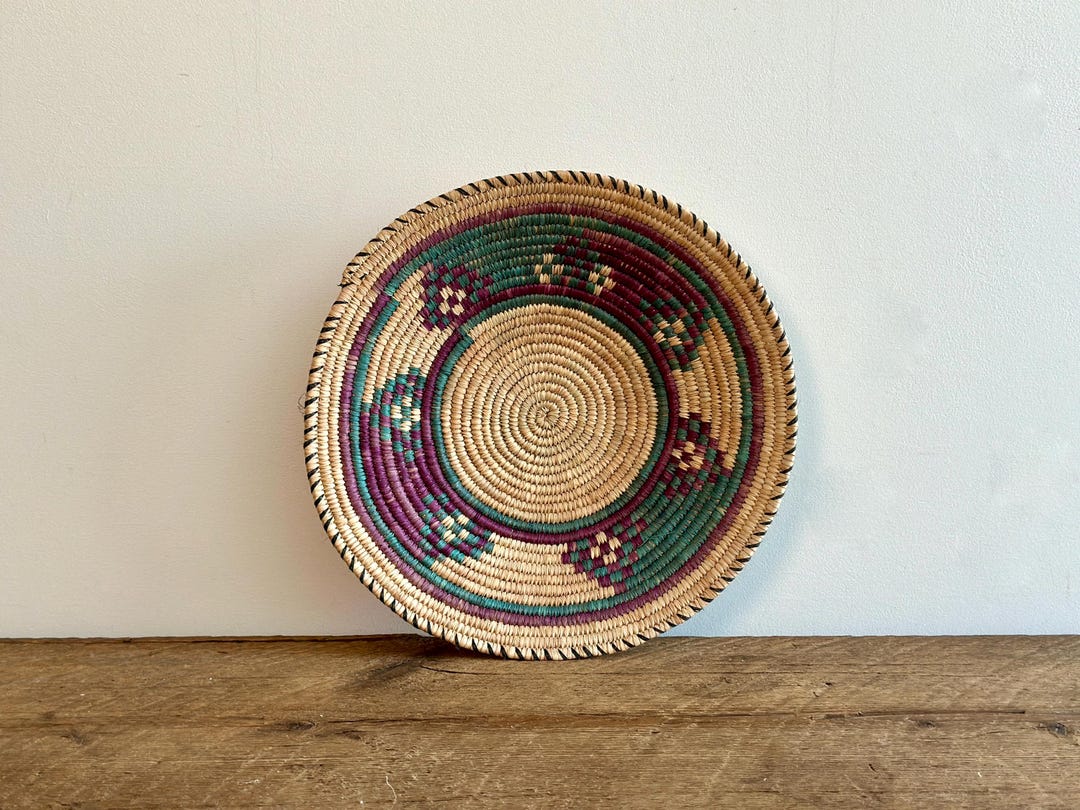 Vintage Native American Woven Coil Basket, Hand-made South-western ...
