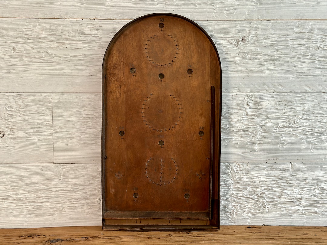 Antique Wood Table Top Bagatelle Board Game, the Forerunner to Pinball ...