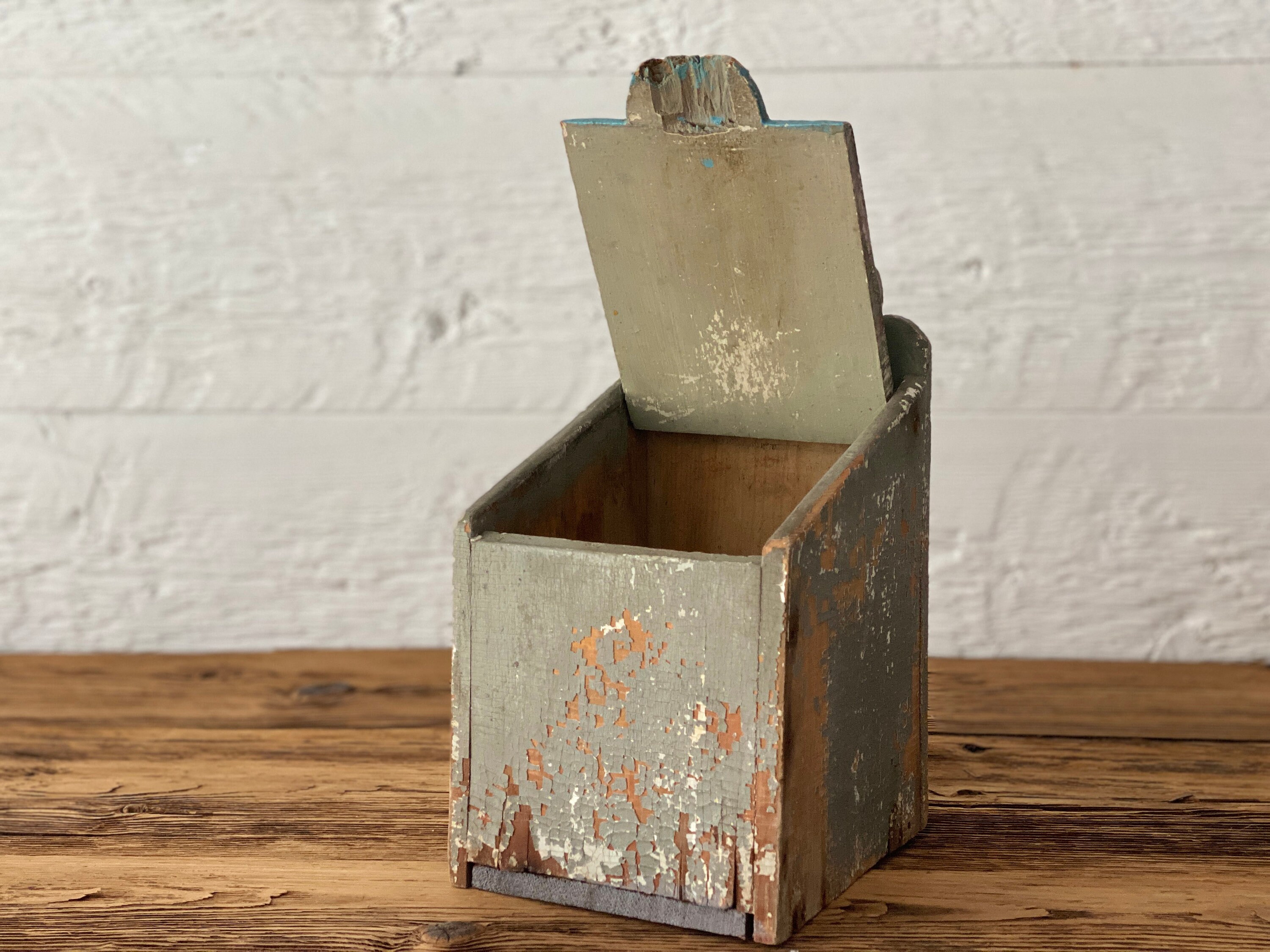 Antique Wall-mounted Salt Box Primitive Wood Box With Its - Etsy Canada