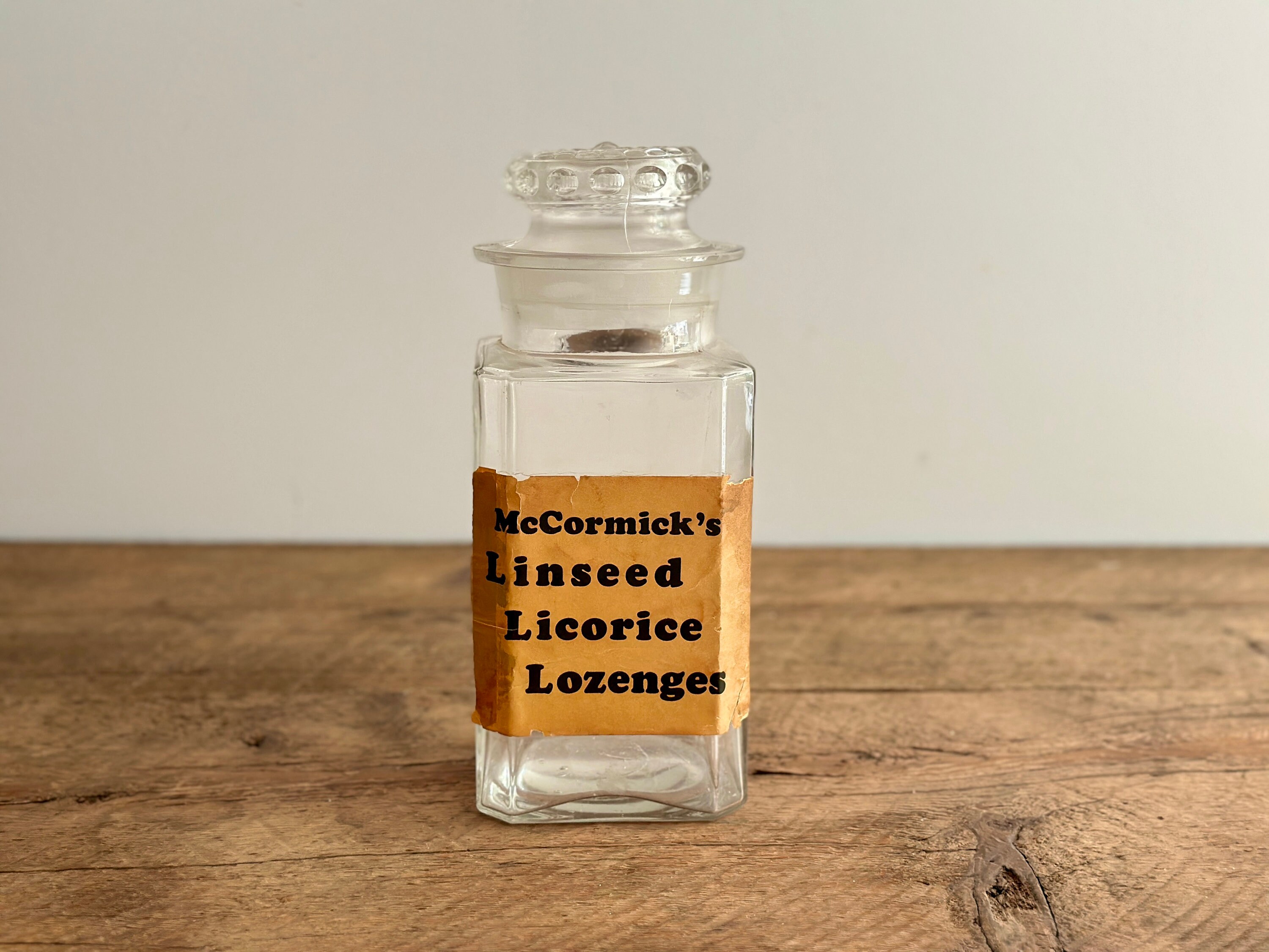 Antique General Store Glass Bottle, Mccormick's Linseed Licorice ...