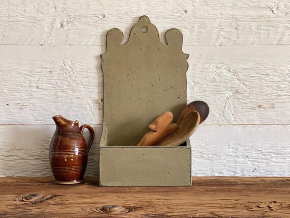Vintage Primitive Wooden Wall-mounted Candle Box With Aged - Etsy