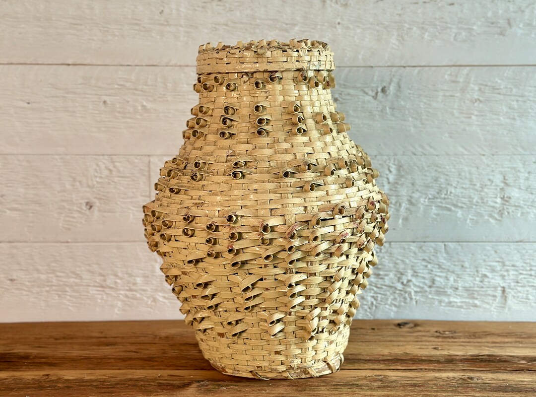 Extra Large Antique Yellow Porcupine Weave Basket,native Split Ash ...