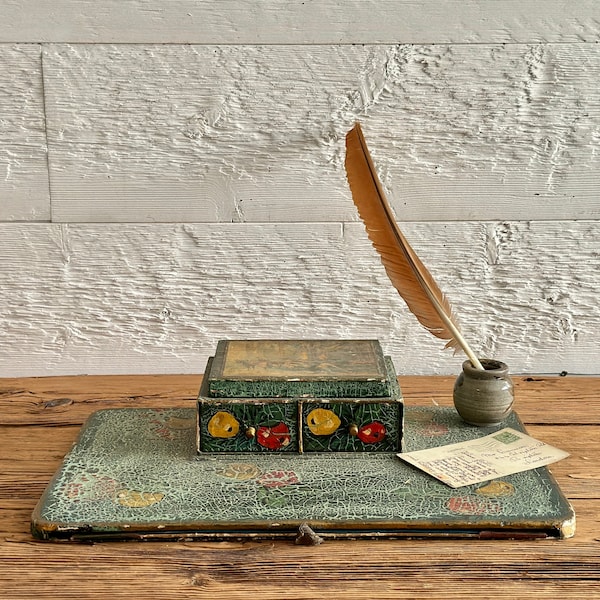 Antique Writing Desk Set - Etsy