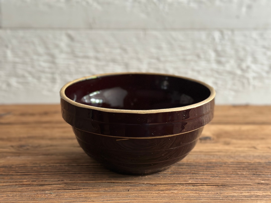 Antique Primitive Salt Glaze Stoneware Mixing Bowl, Antique Mccoy ...