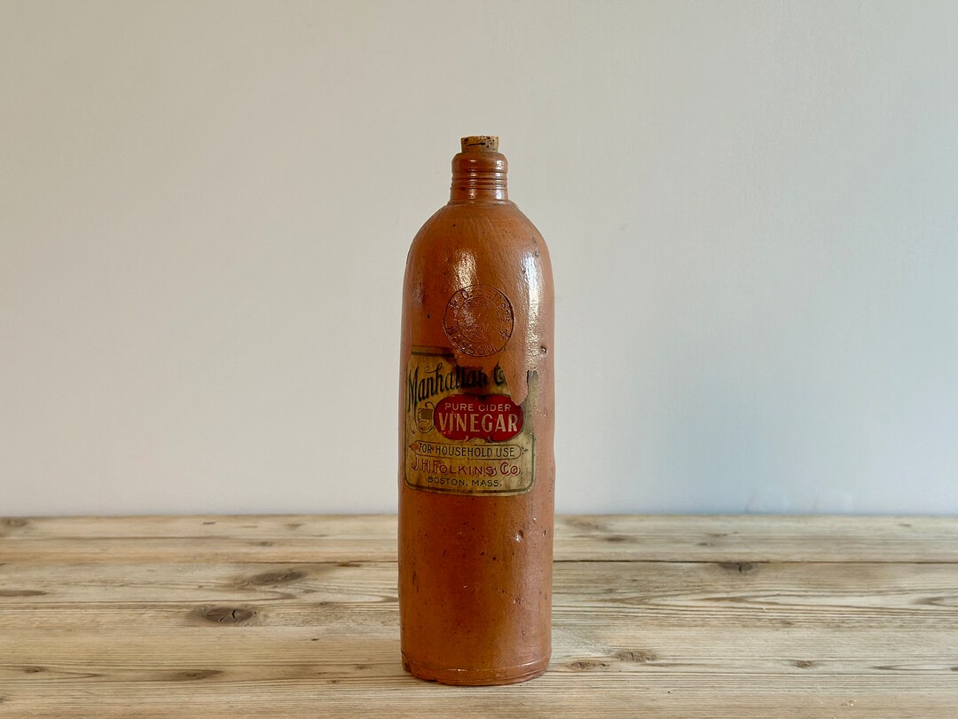 Antique Manhattan Co. Pure Cider Vinegar in a Stoneware Bottle, J.H ...