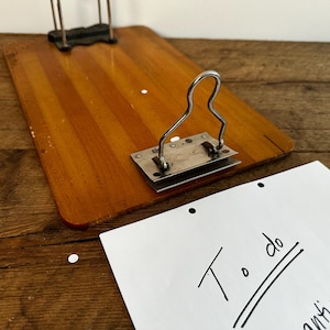 Antique Shannon Two-hole Wooden Hanging Clipboard With Attached Punch ...