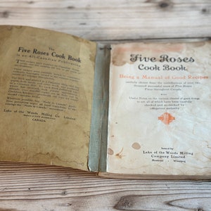 Antique Five Roses Cook Book, Bread and Pastry Etc. , Lake of the Woods ...