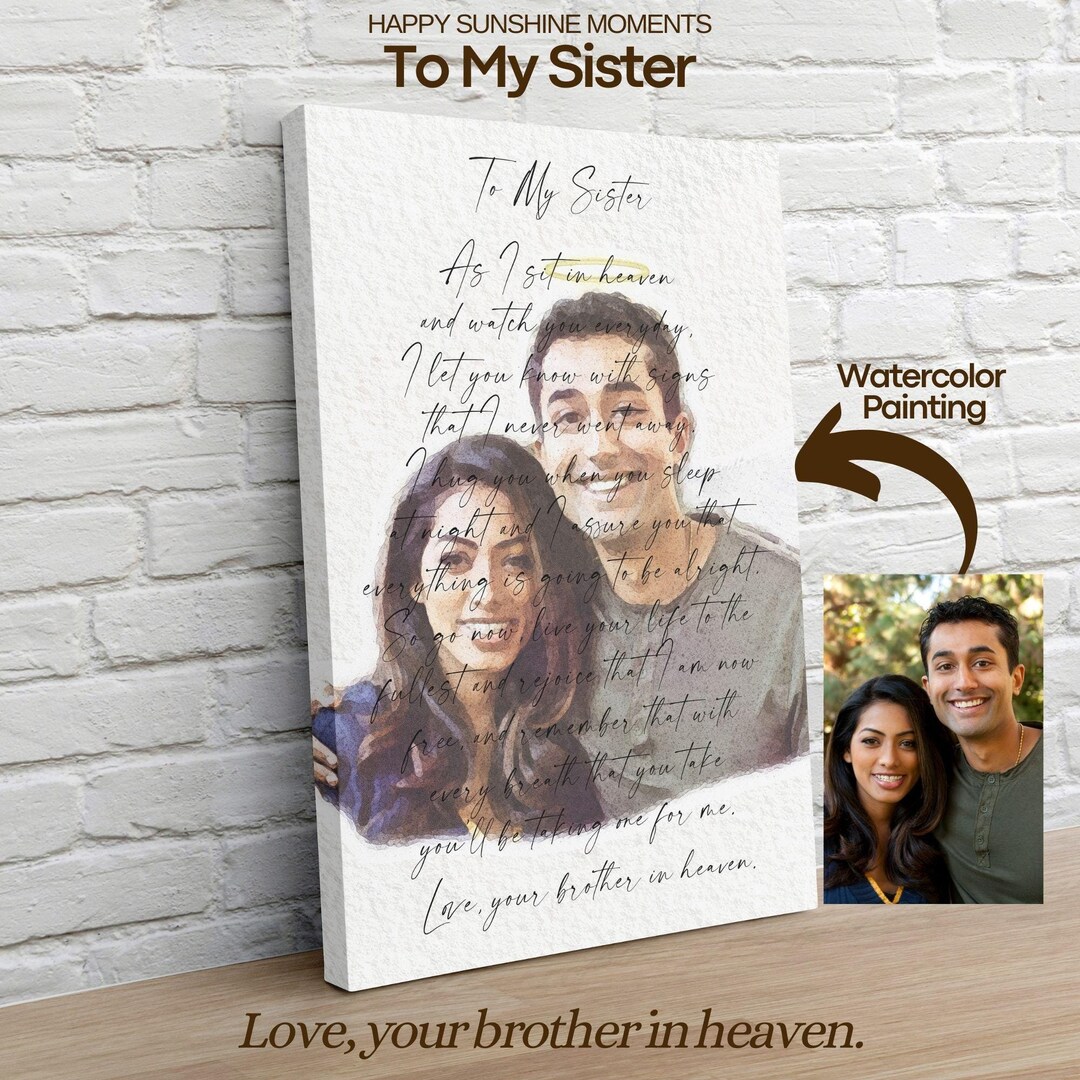 Memorial for Brother Canvas Poster, Brother in Heaven, Brother Passed ...