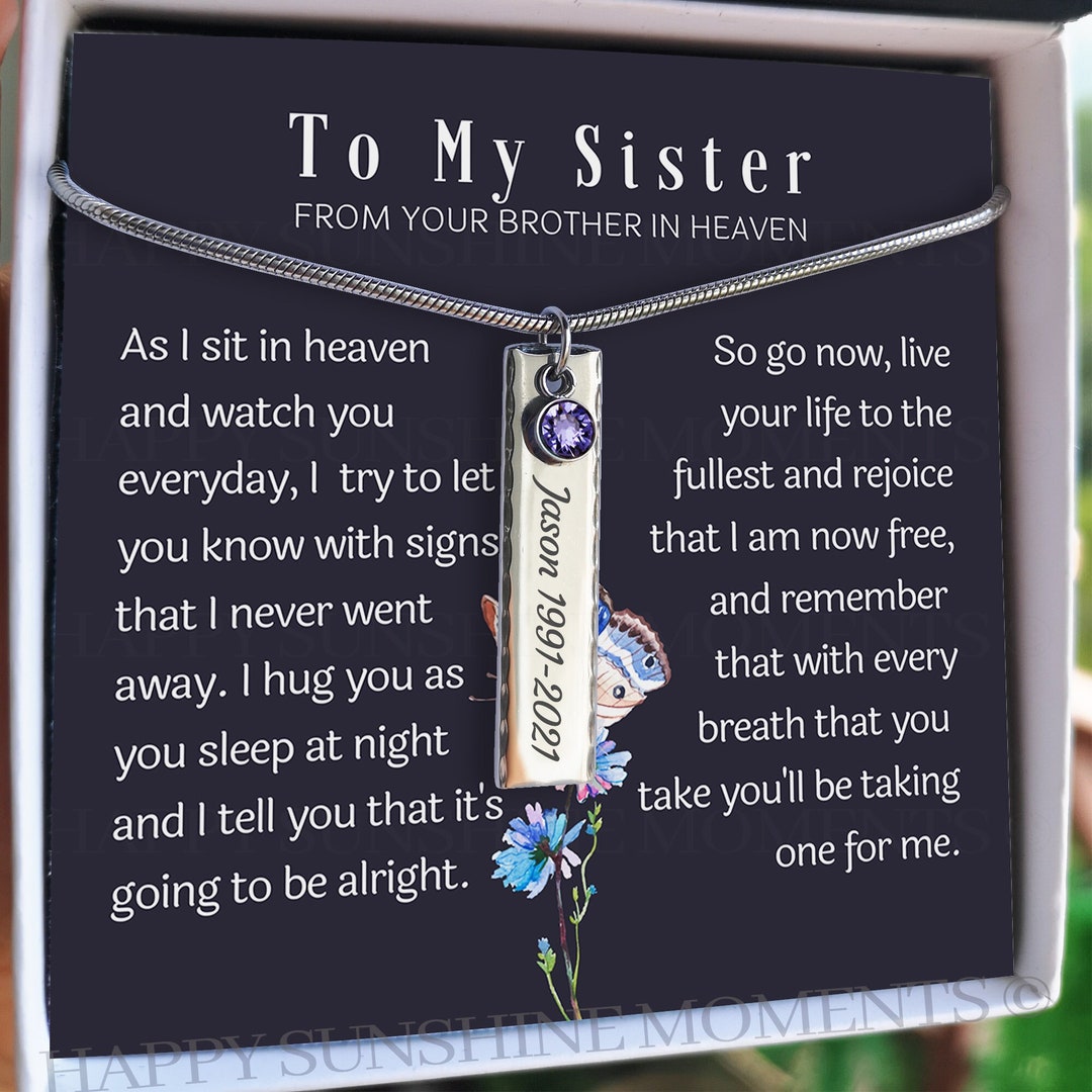 Brother Memorial Necklace, Loss of Brother, Brother Sympathy Gift ...