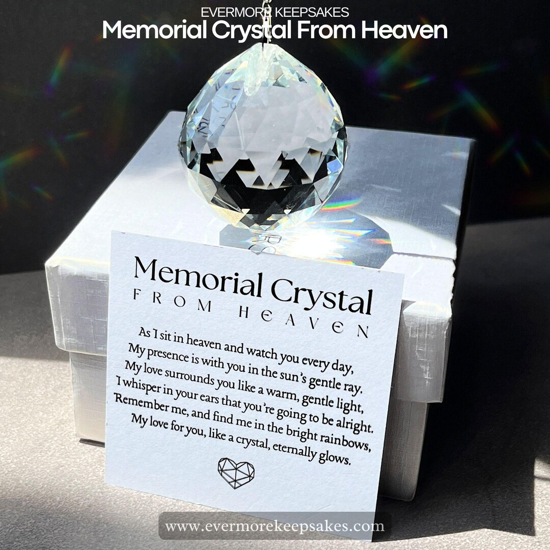 Memorial Crystal Christmas Gift Rainbow Suncatcher Personalized Poem ...