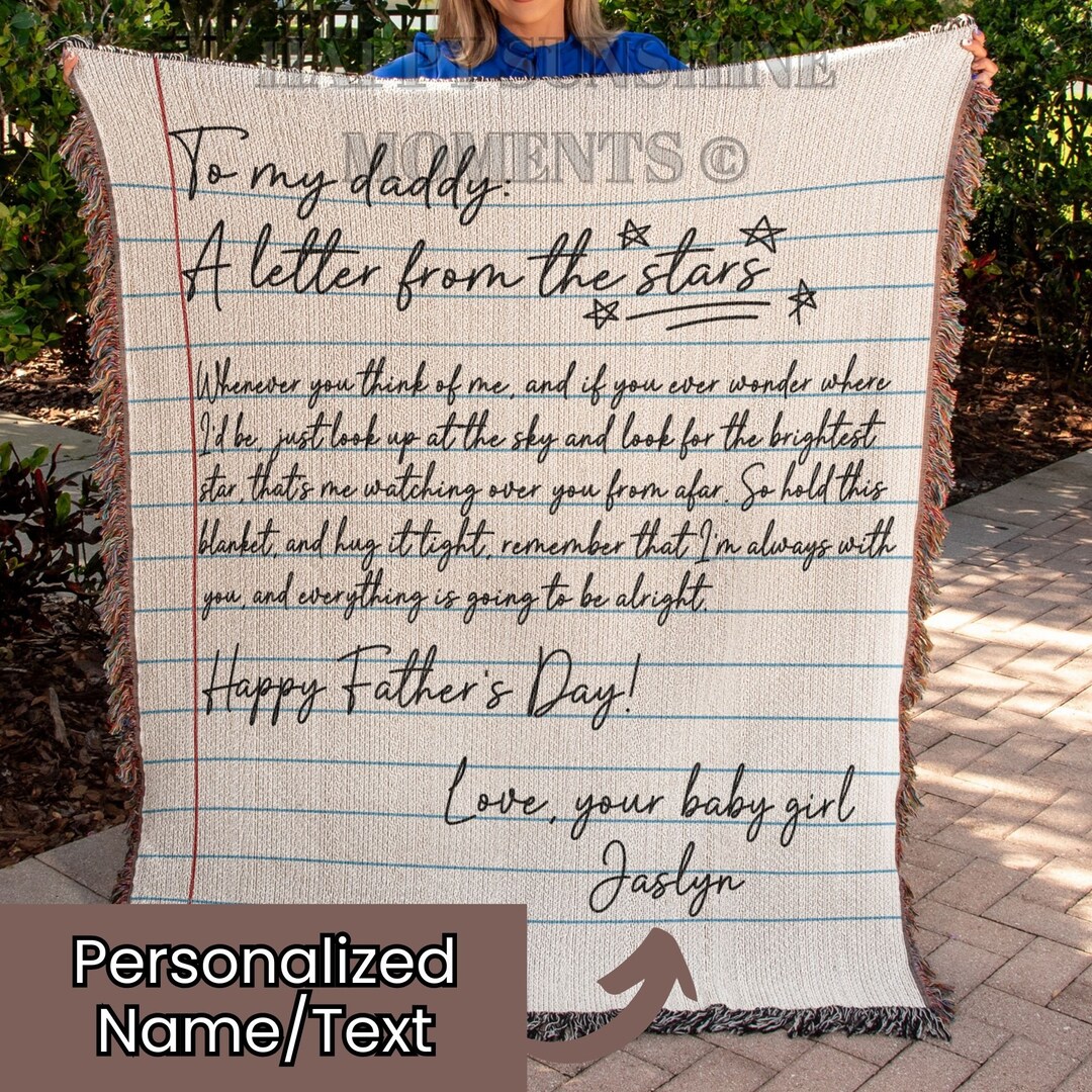 Daddy of an Angel, Letter From the Stars Heaven Blanket, to My Dad ...