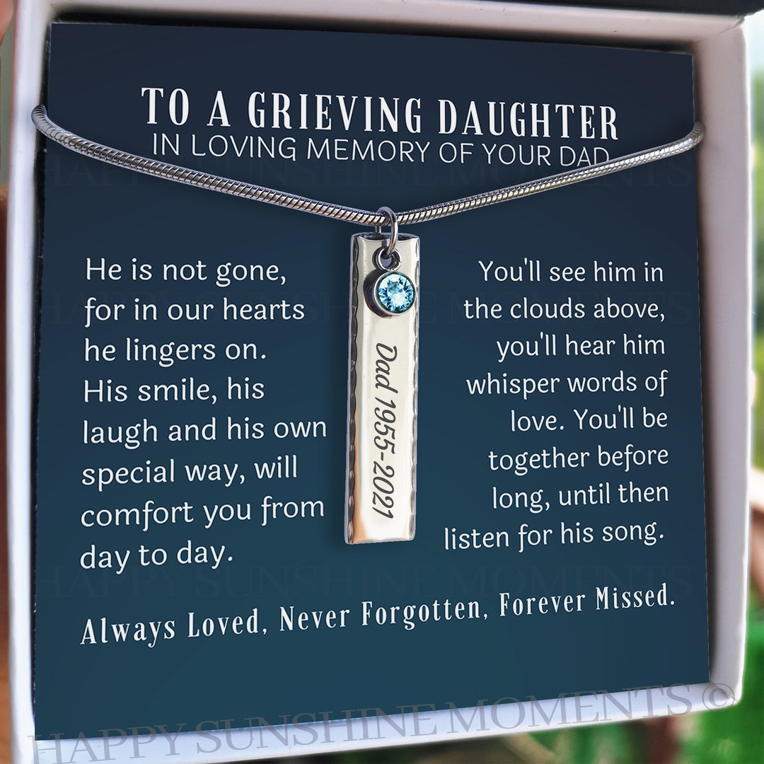 Loss of Dad Gift for Daughter, Dad Memorial Necklace, Dad Remembrance ...