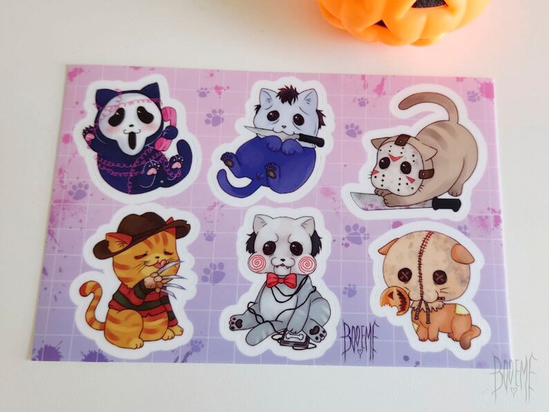 Slasher Kitties - A6 Vinyl Sticker Sheet - Etsy