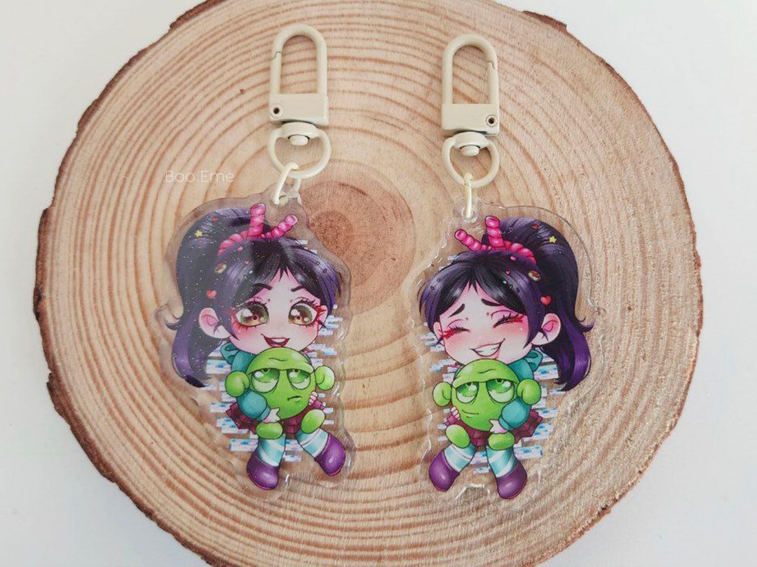 Vanellope Wreck It Ralph Fanart Glitter Acrylic Keychains - Etsy