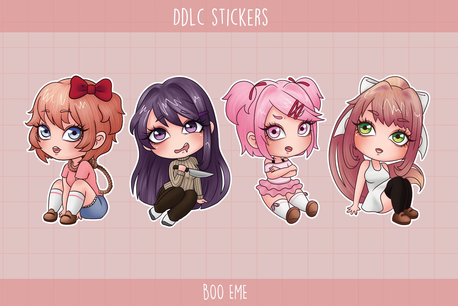 Doki Doki Literature Club Chibi Stickers Fanart Art Vinyl | Etsy