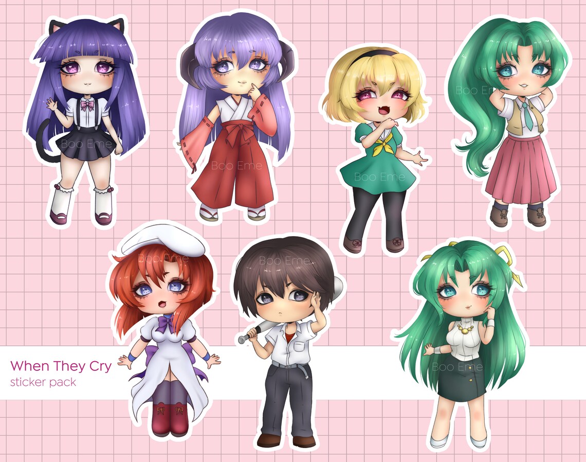 Higurashi When They Cry Chibi Sticker Pack - Etsy