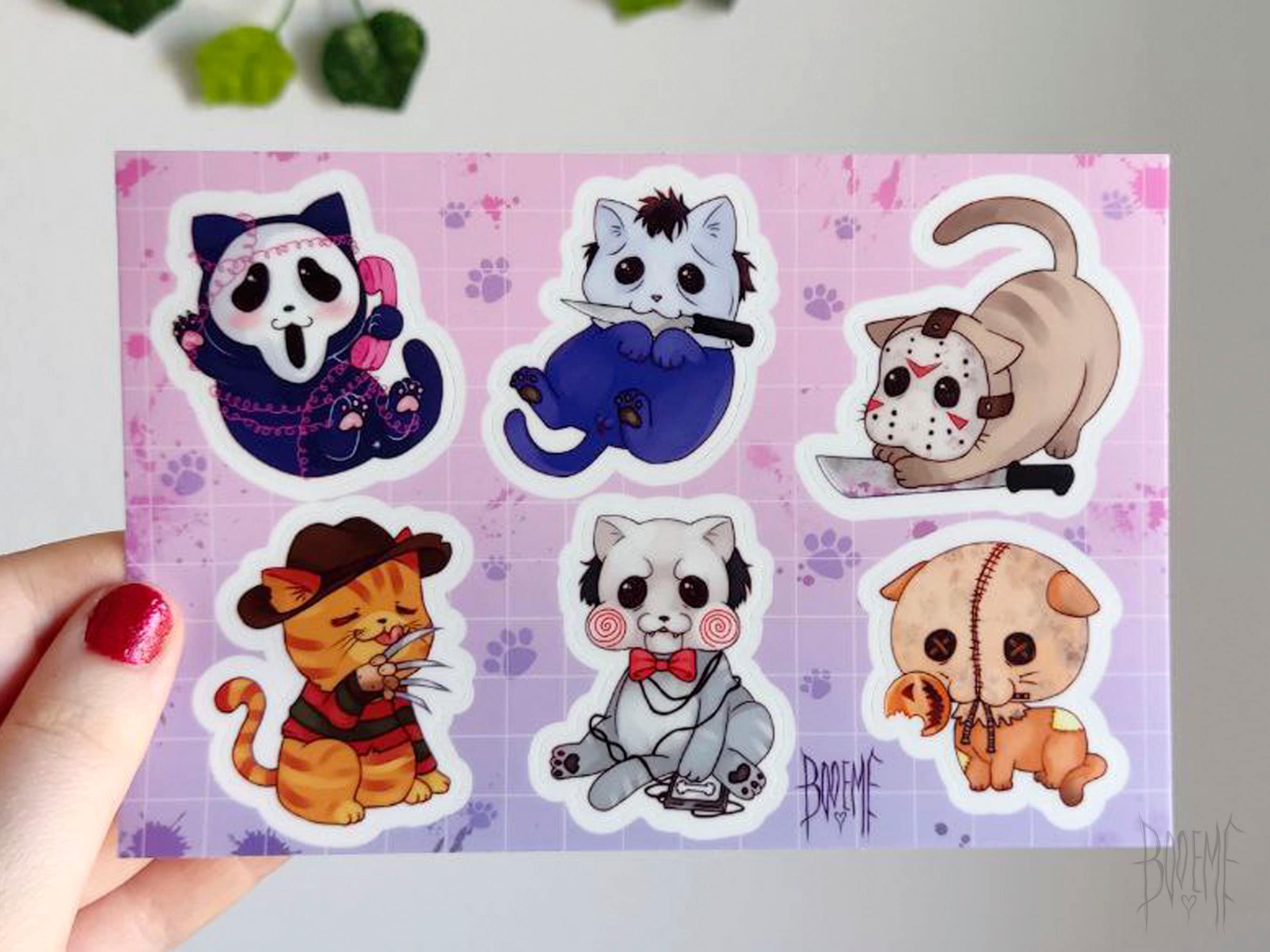 Slasher Kitties - A6 Vinyl Sticker Sheet - Etsy