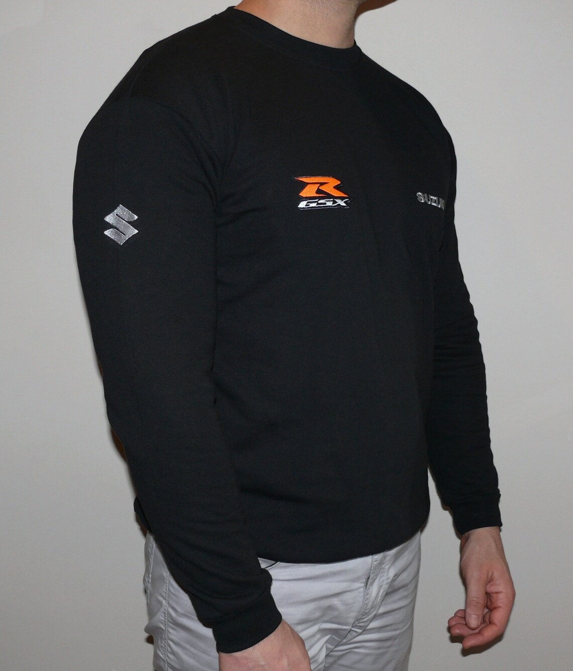 Suzuki GSX-R 600 750 1000 Embroidery Sweatshirt Crew Neck Jersey Long ...