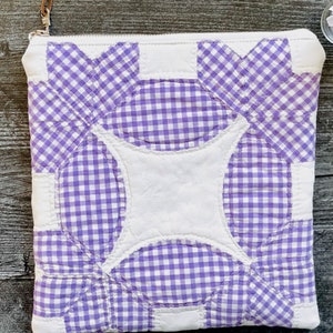 Vintage Quilt Bag, Zippered Pouch, Quilted Clutch, Upcycled Quilt ...