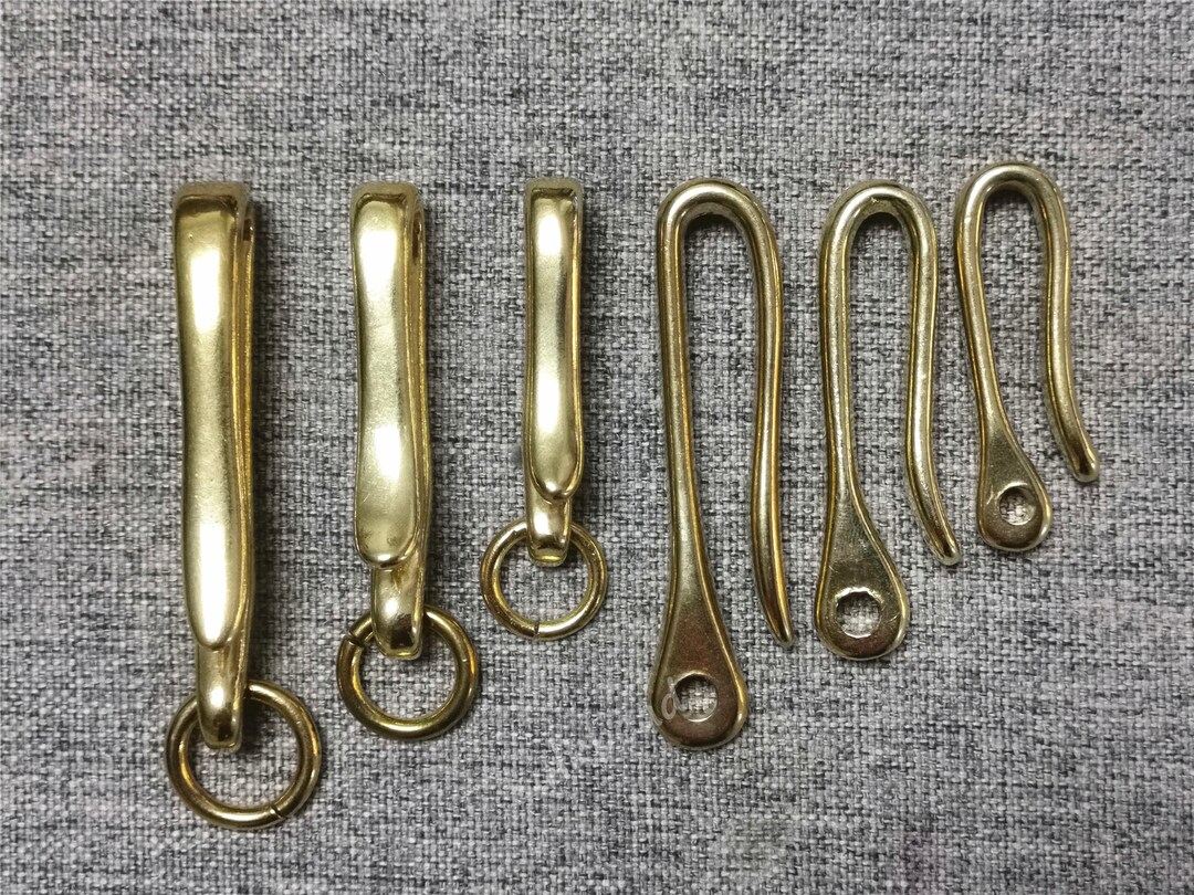 Solid Brass Japanese Fish Hook Key Chain, Brass Key Chain, Brass Hook ...