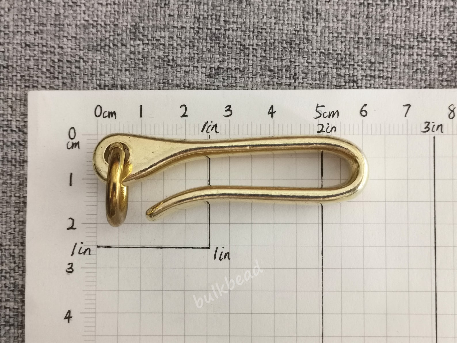 Solid Brass Japanese Fish Hook Key Chain, Brass Key Chain, Brass Hook ...