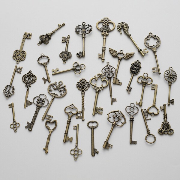 Antique Key Charm - Etsy