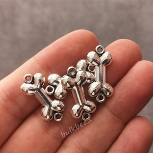 Dog Bone Connector Charm Antique Silver Tone for Pet Jewelry 20PCS - Etsy