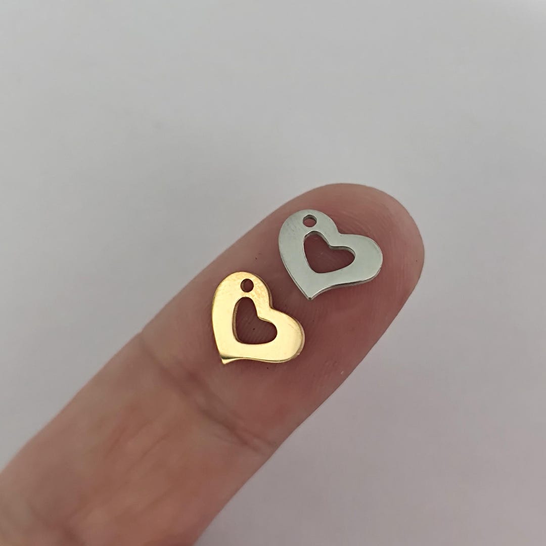 Tiny Love Heart Charm Stainless Steel - Etsy