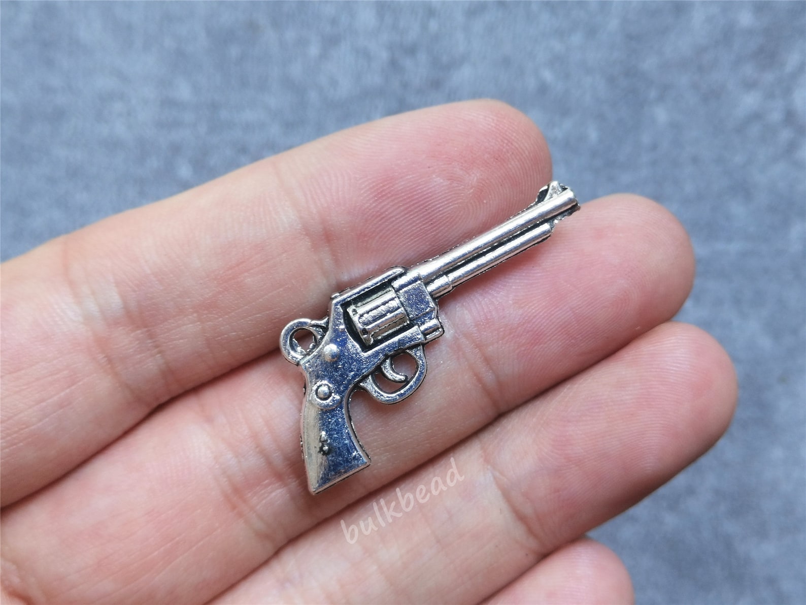 Handgun Charm Gun Charm Weapon Charm Antique Silver Bulk | Etsy