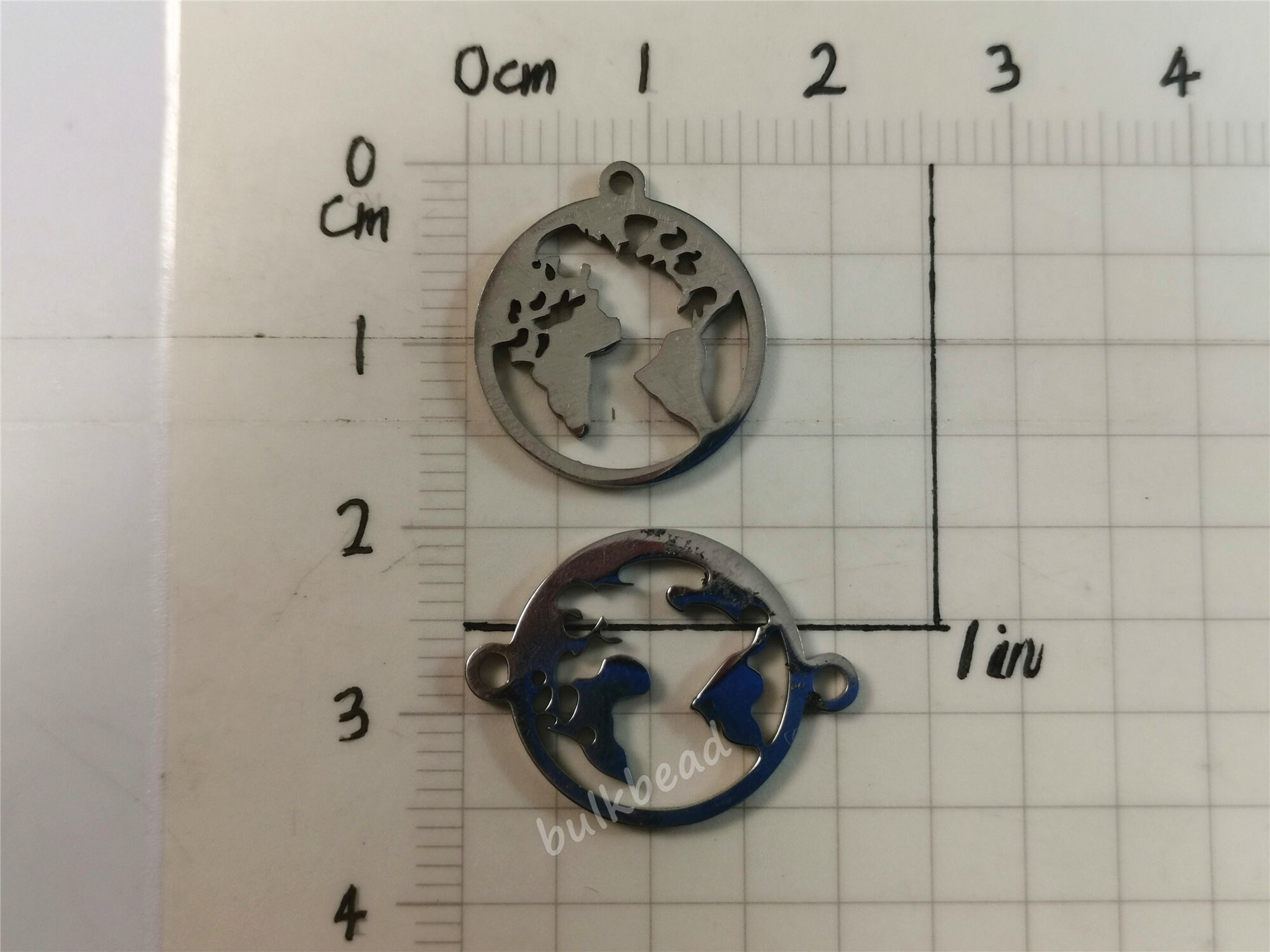 Planet Earth Connector Map Charm Stainless Steel for Long - Etsy