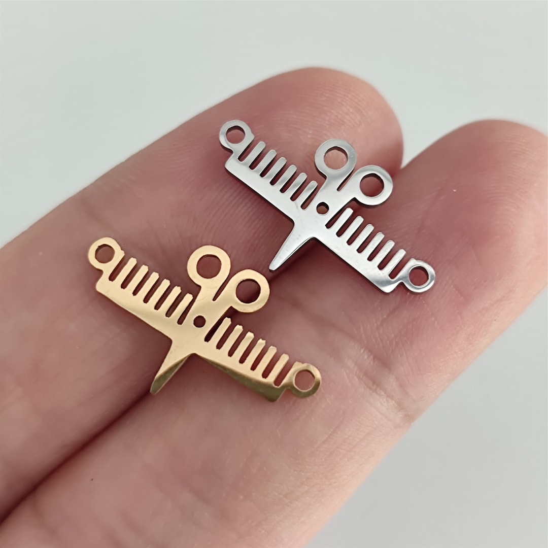 Scissors Charm Comb Connector Stainless Steel for Stylist - Etsy
