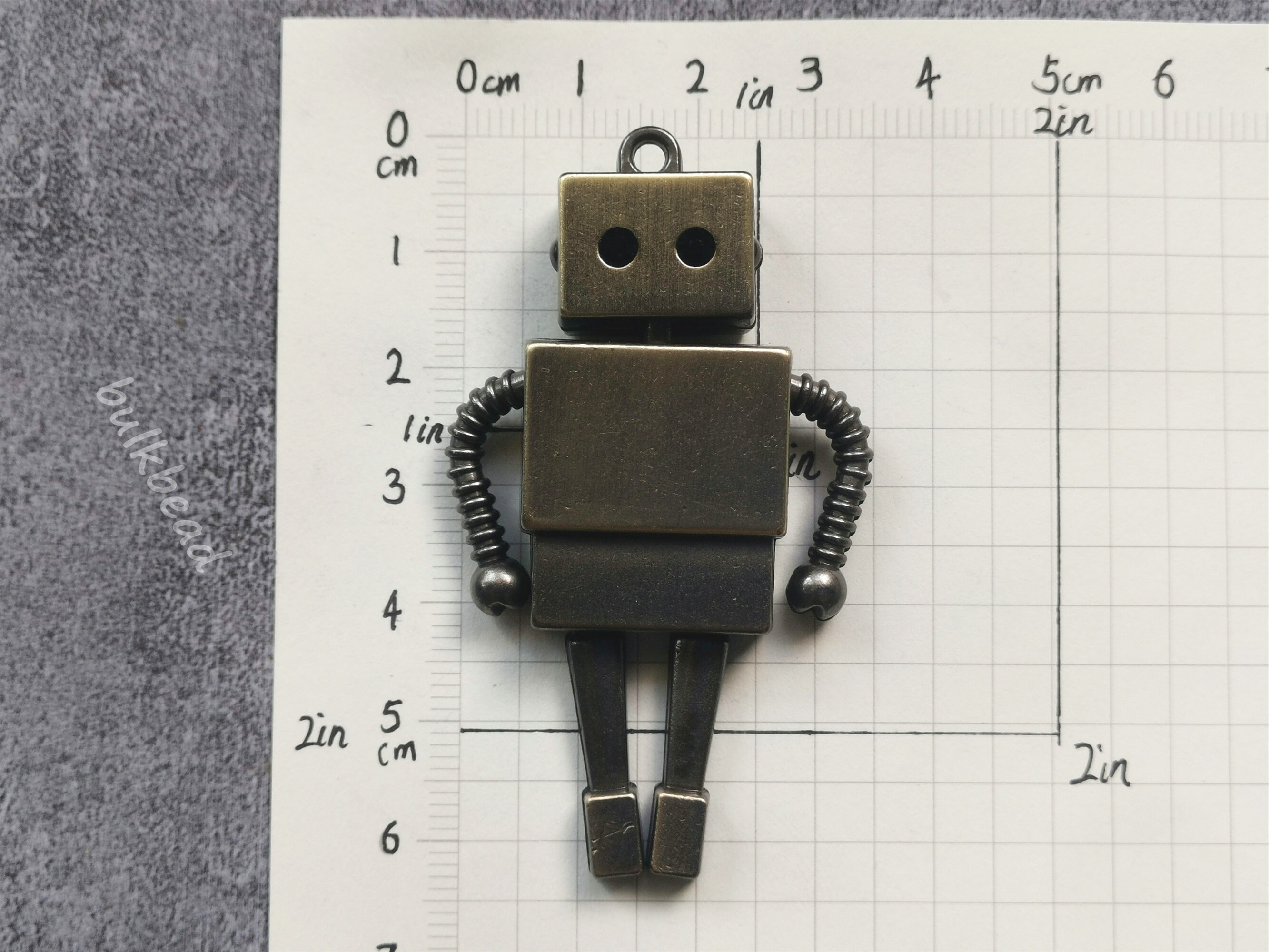Large Robot Pendant Charm Antique Bronze Tone - Etsy
