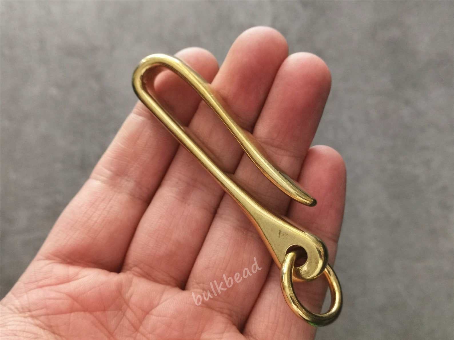 Solid Brass Japanese Fish Hook Key Chain, Brass Key Chain, Brass Hook ...