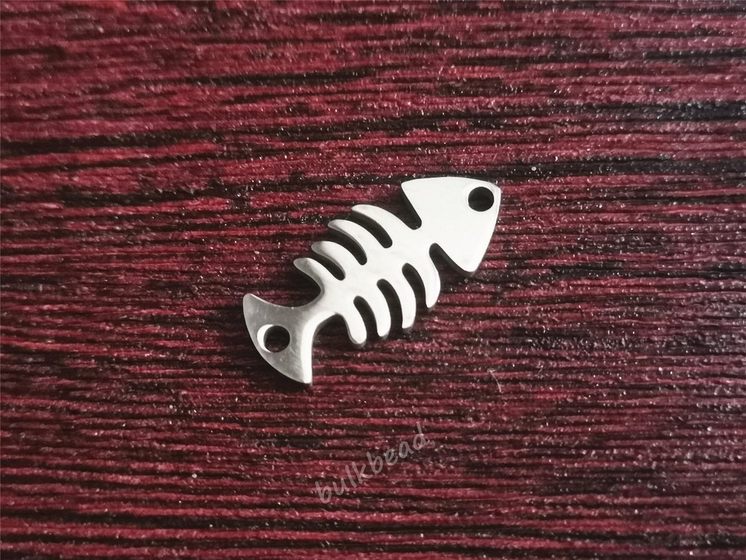 Bulk Fish Bone Connector Set, Stainless Steel Bracelet Connector, Small ...
