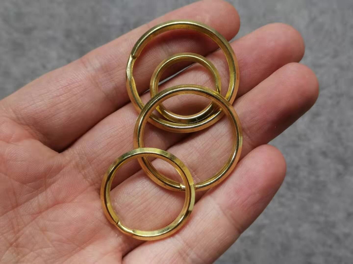 Triangle Solid Brass Split Key Ring Brass Split Keyring | Etsy