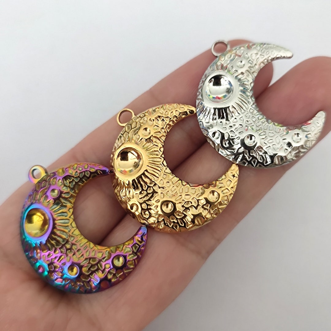 Moon Surface Charm Rainbow Metal Stainless Steel - Etsy
