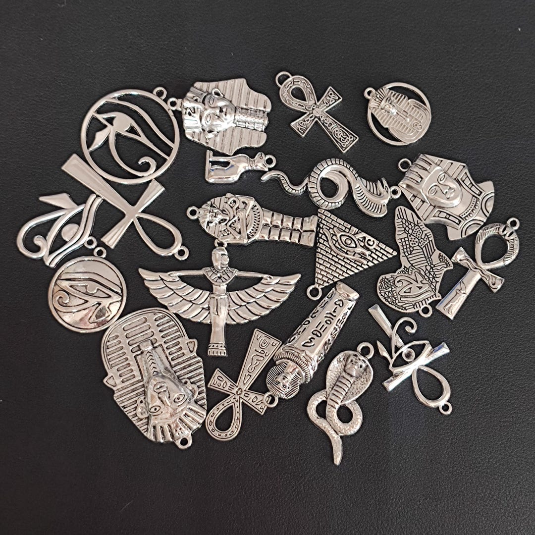 Mixed Egyptian Pharaoh Charm Set Antique Silver Tone - Etsy