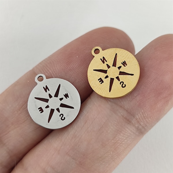Compass Charm - Etsy