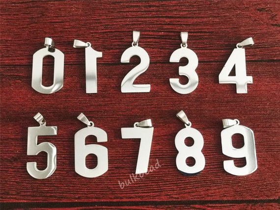 0-9 Large Number Pendant Stainless Steel for Jewelry Making - Etsy