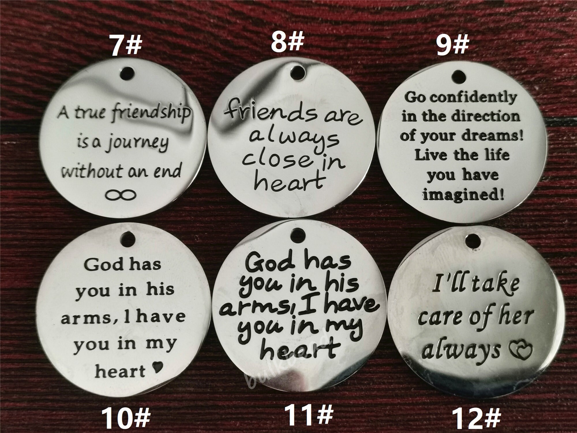 Round Inspirational Quote Pendant Stainless Steel for Jewelry - Etsy