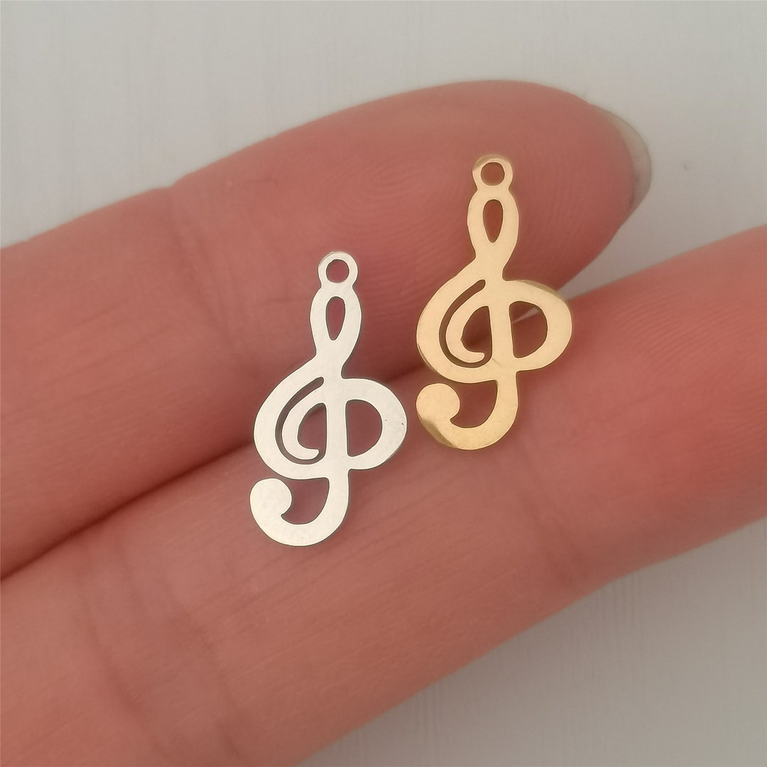 Music Note Charm Stainless Steel for Jewelry Making - Etsy